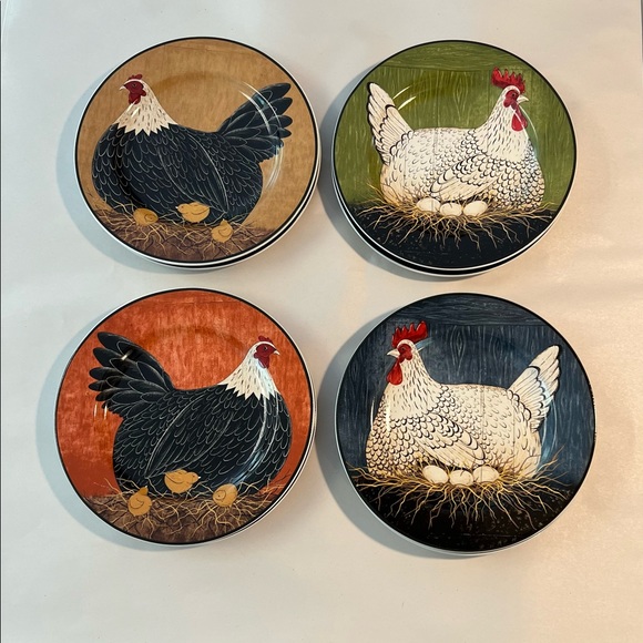 Warren Kimble | Wall Decor | Henny Penny Chicken Plates 8 Piece Set 200 ...